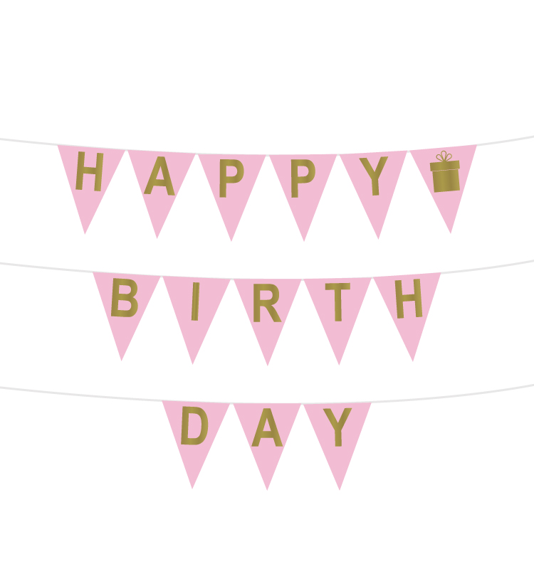 BANDERÍN HAPPY BIRTHDAY ROSADO