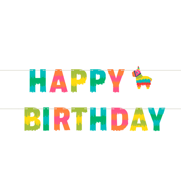 BANDERÍN HAPPY BIRTHDAY PIÑATA MEXICANA